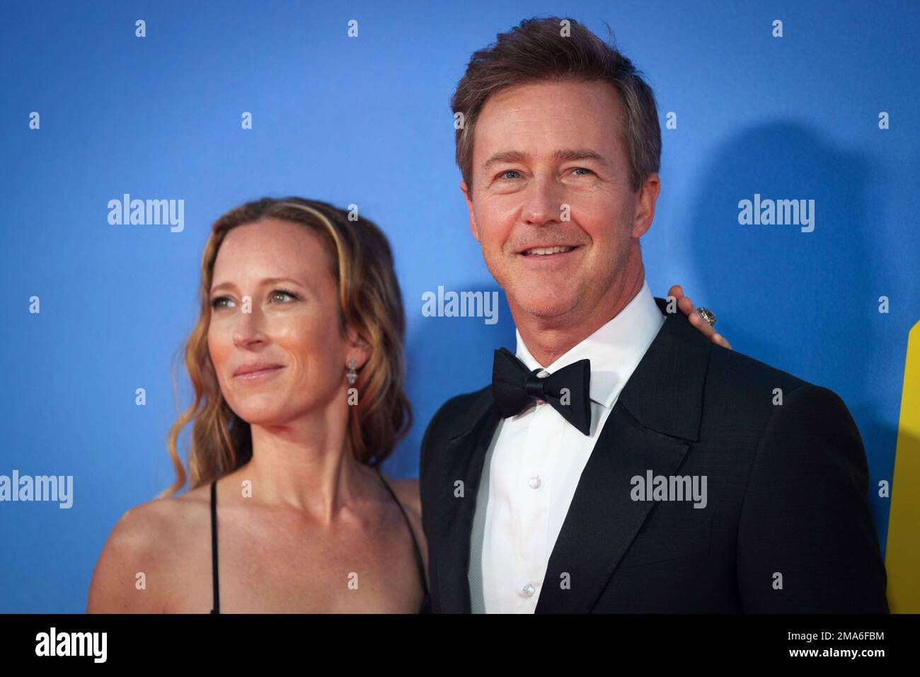 Shauna Robertson, left, Edward Norton pose for photographers upon ...