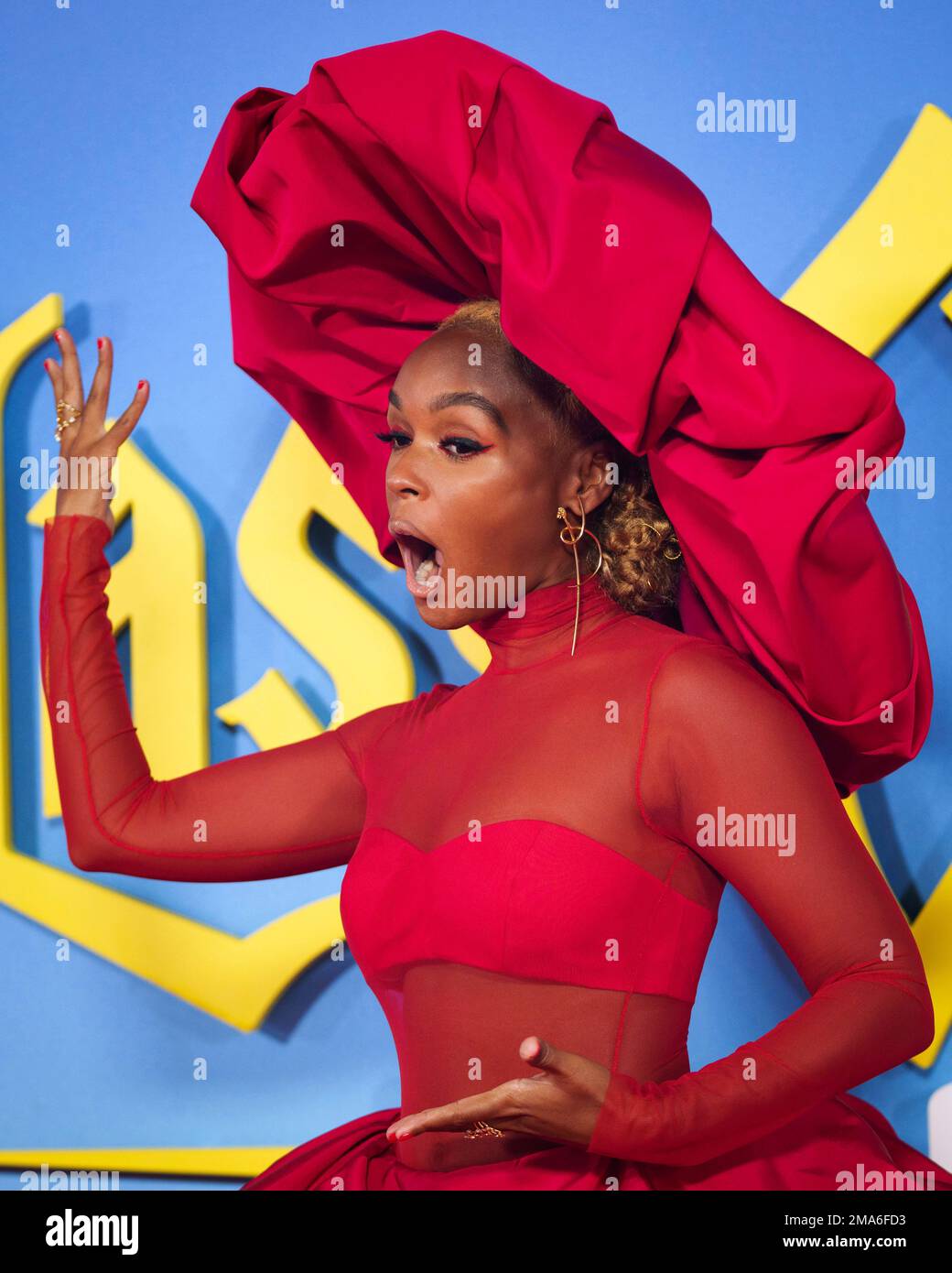 Janelle Monae poses for photographers upon arrival for the premiere of the film 'Glass Onion: A ...