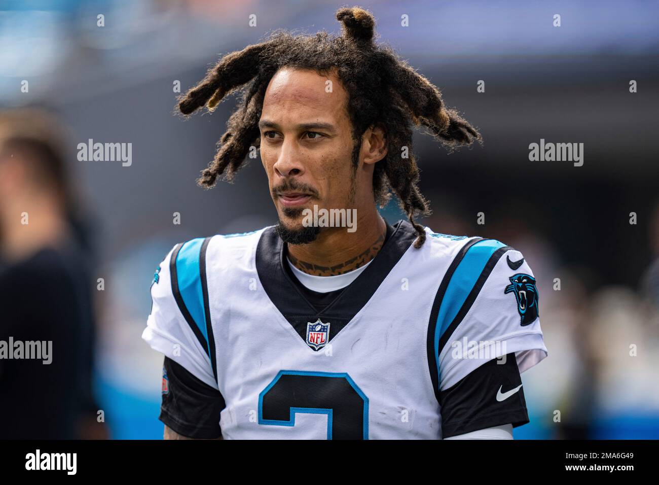 FILE - Carolina Panthers wide receiver Robbie Anderson looks on before ...