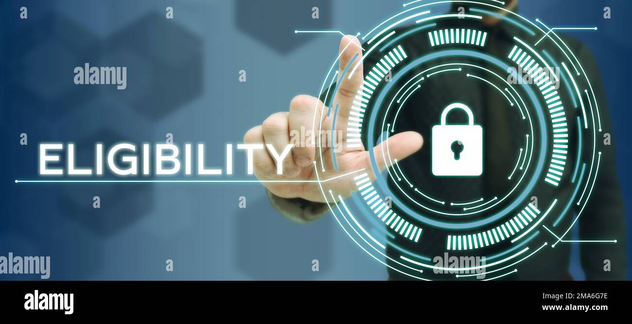 Inspiration showing sign Eligibility. Conceptual photo State of having ...