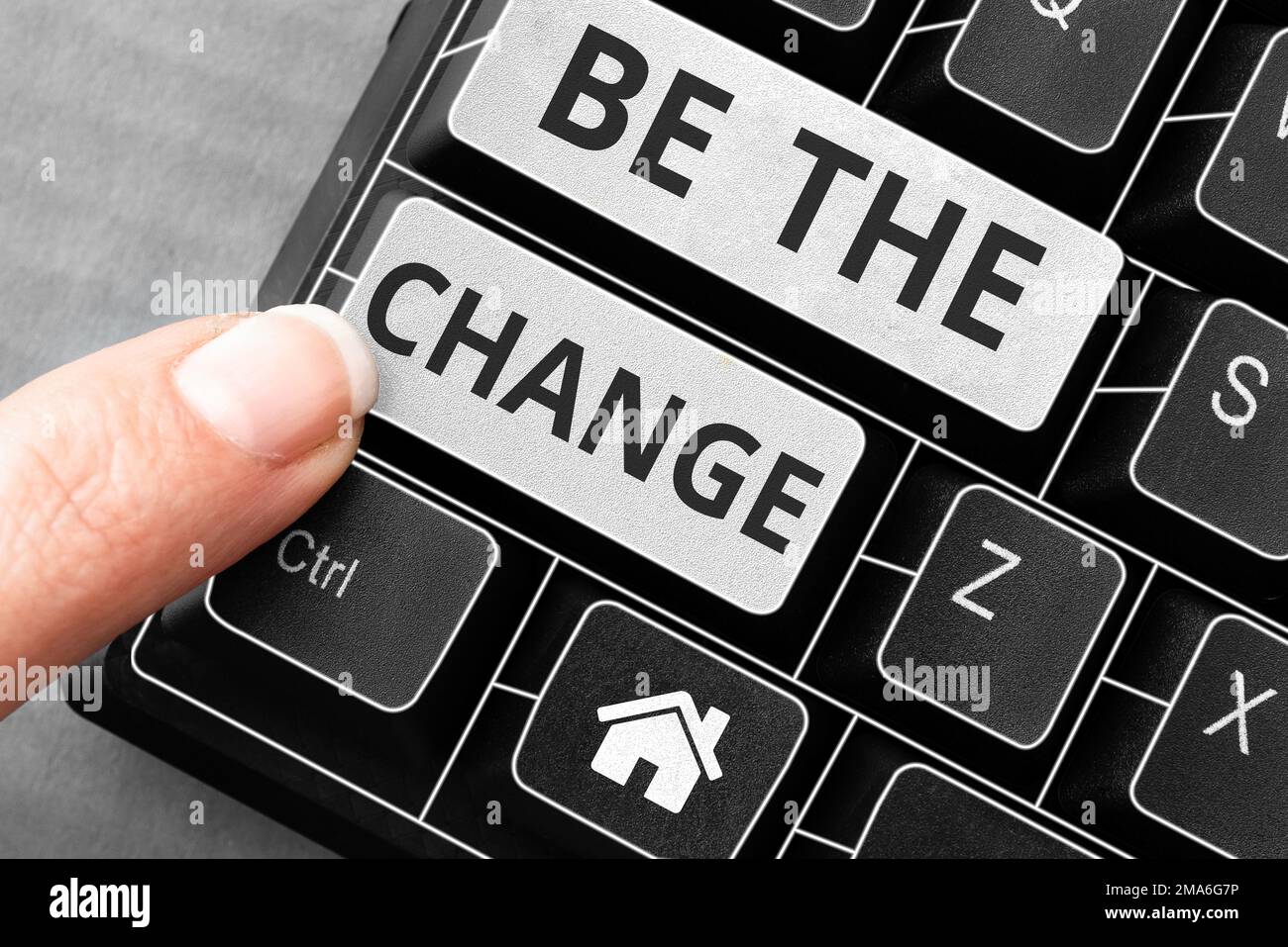 Text sign showing Be The Change. Word Written on Make things to obtain ...