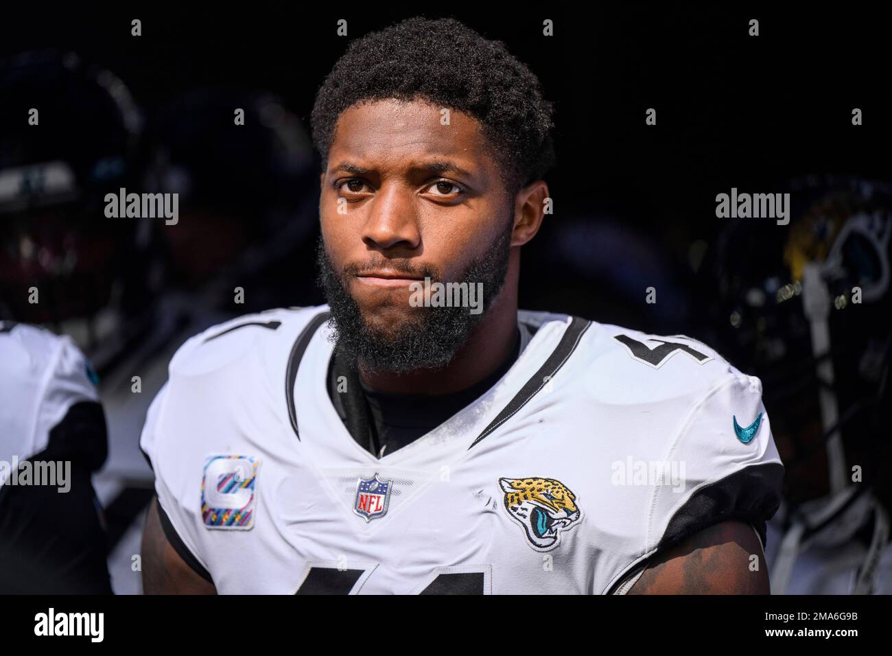 Jacksonville Jaguars outside linebacker Josh Allen (41) waits in the ...