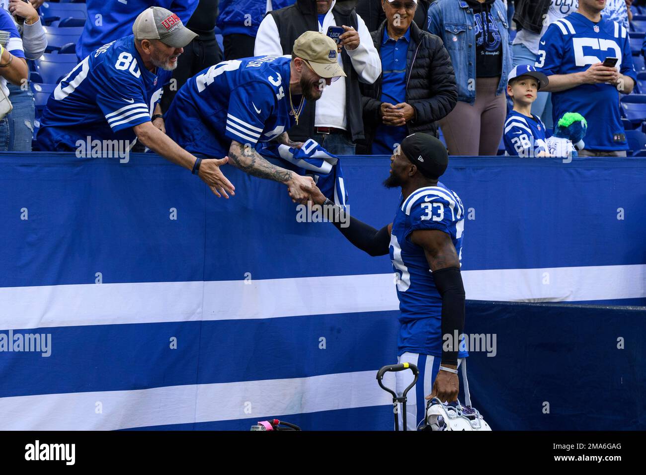 Indianapolis Colts cornerback Dallis Flowers (33) shakes hands with ...