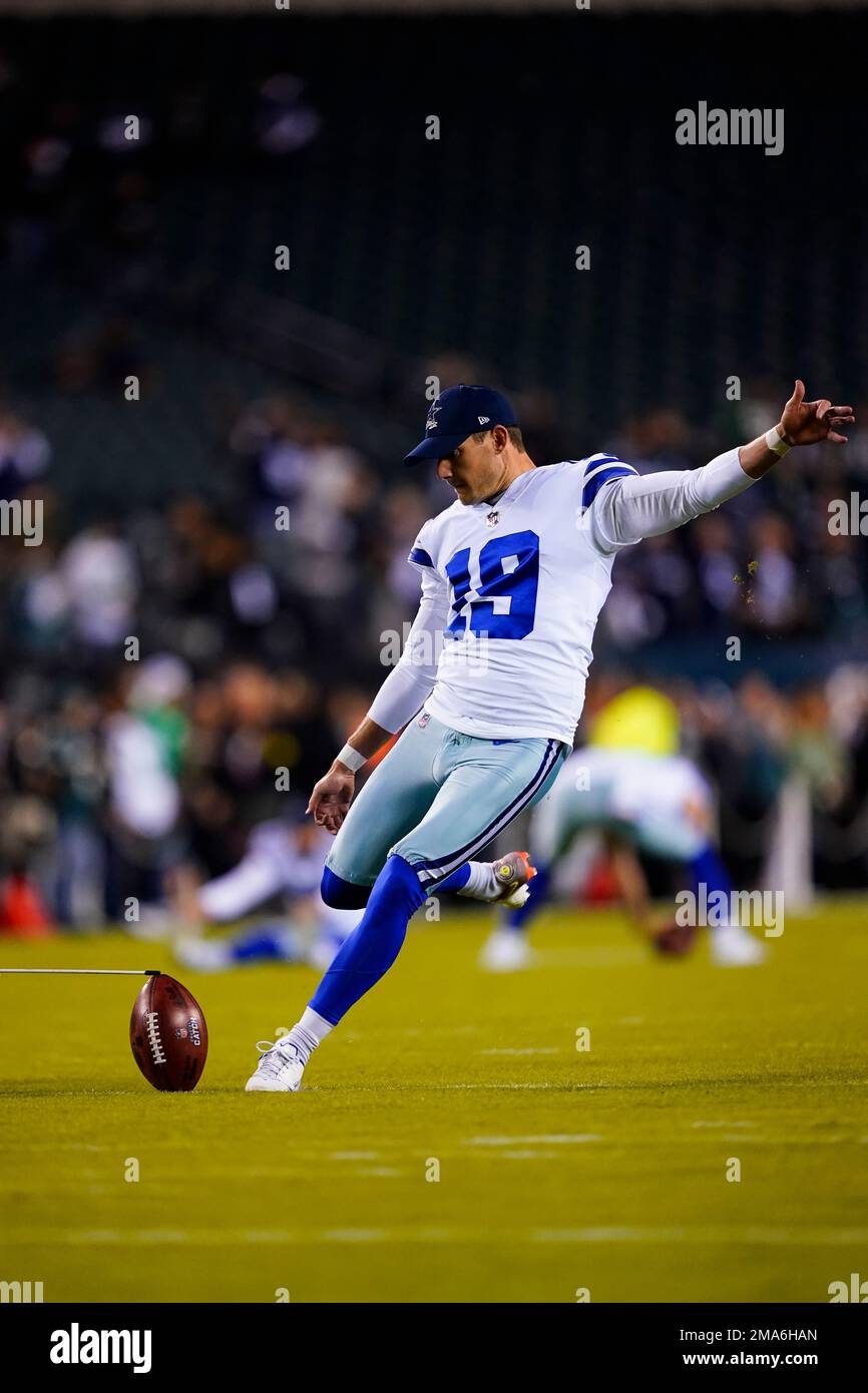 Dallas Cowboys place kicker Brett Maher in action before an NFL ...
