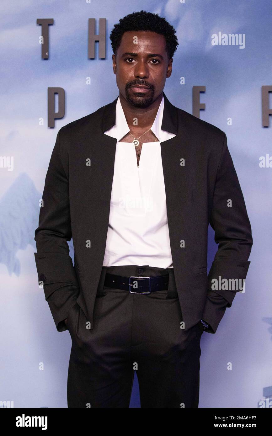 Gary Carr poses for photographers upon arrival for the screening of the ...