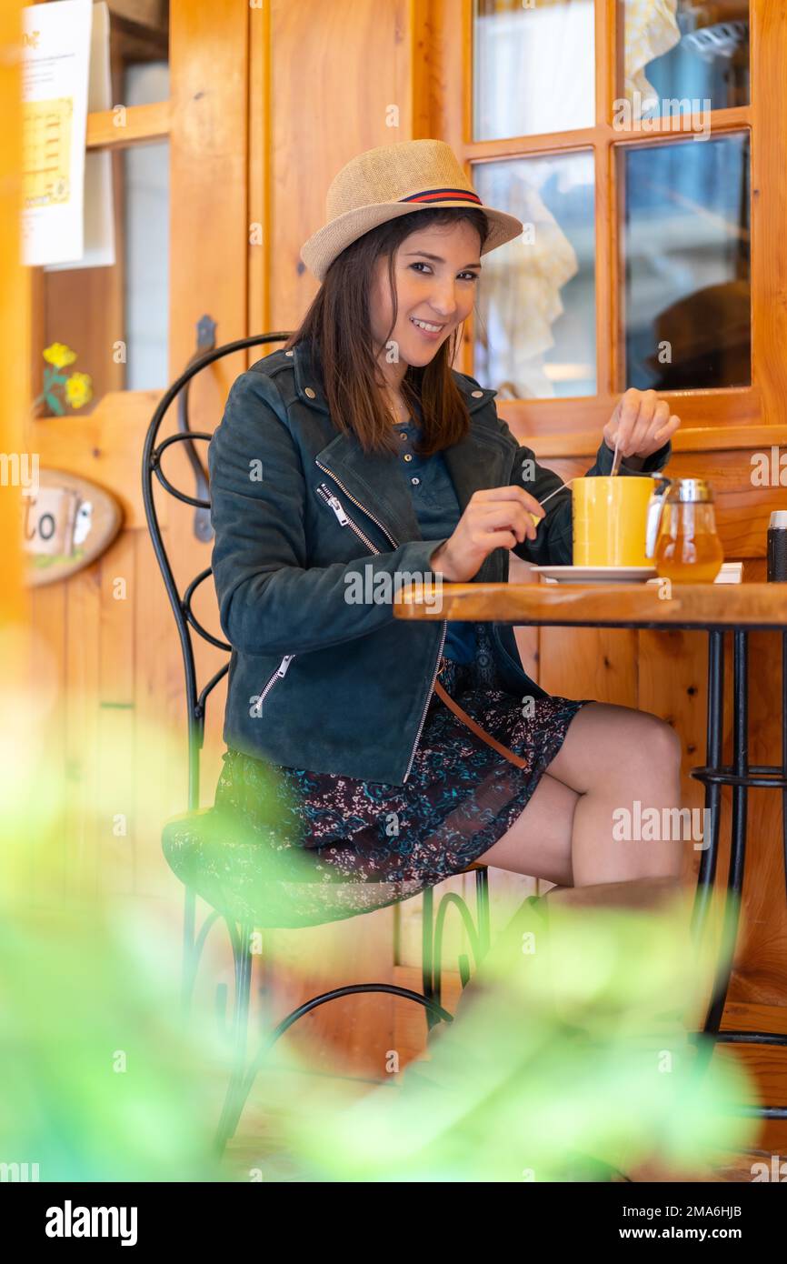 Girl having tea time hi-res stock photography and images - Alamy