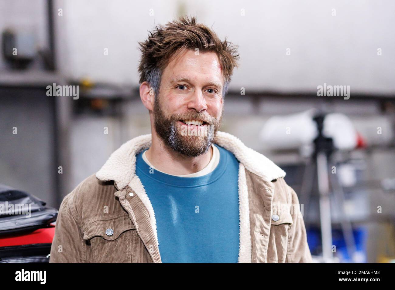 Munich, Germany. 05th May, 2022. Actor Ken Duken smiles at a set ...