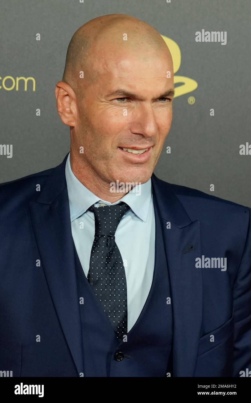 Former soccer player and manager Zinedine Zidane poses for a picture ...