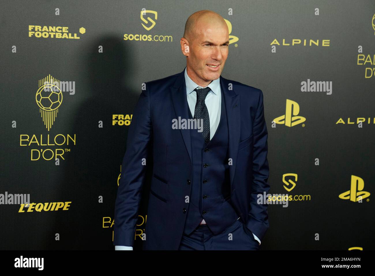 Former soccer player and manager Zinedine Zidane poses for a picture ...