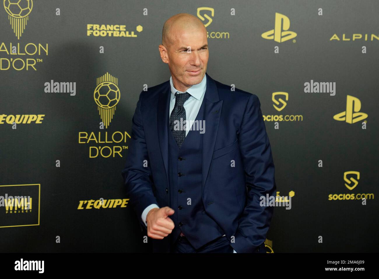 Former soccer player and manager Zinedine Zidane poses for a picture ...