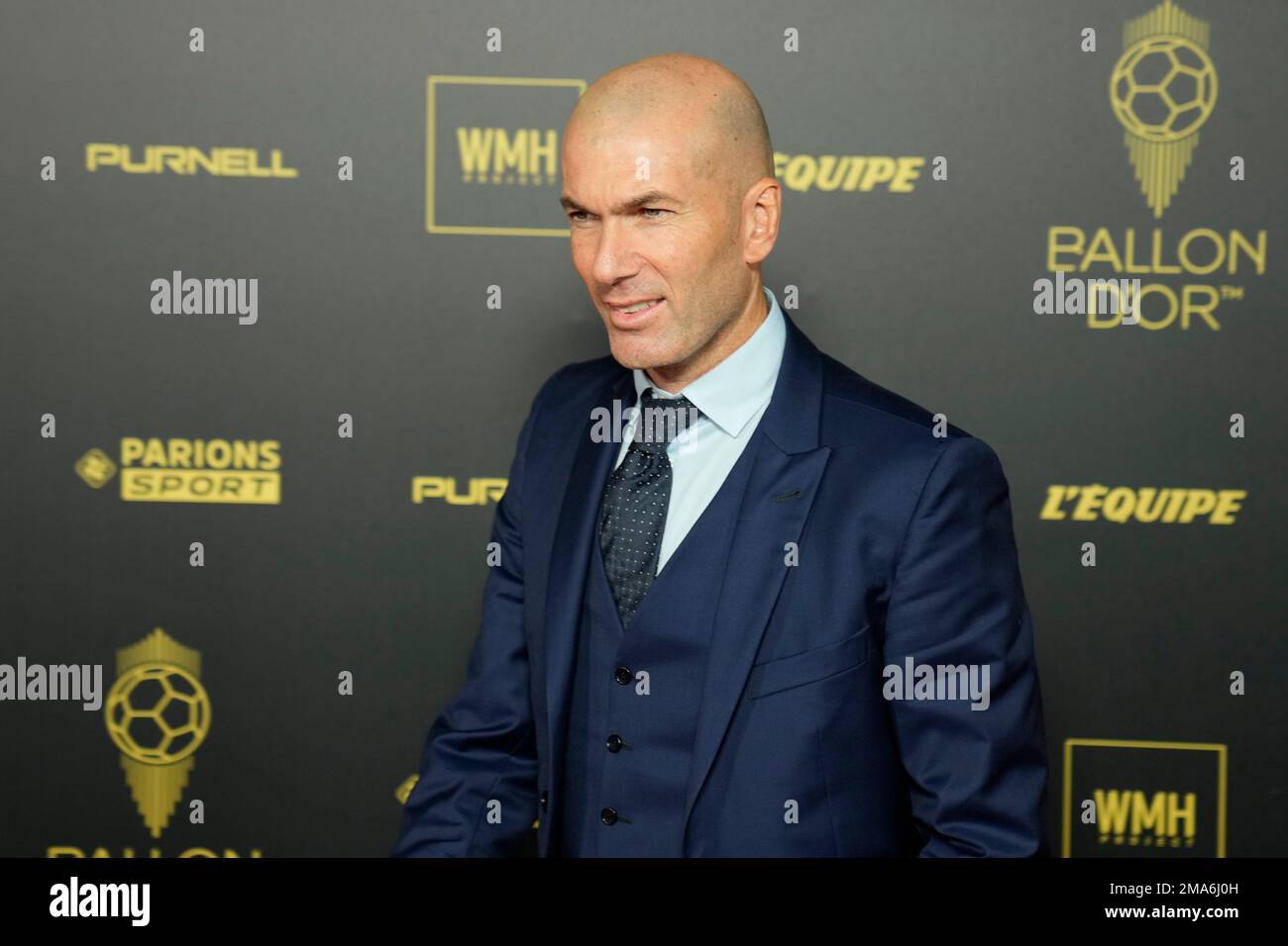 Former soccer player and manager Zinedine Zidane poses for a picture ...