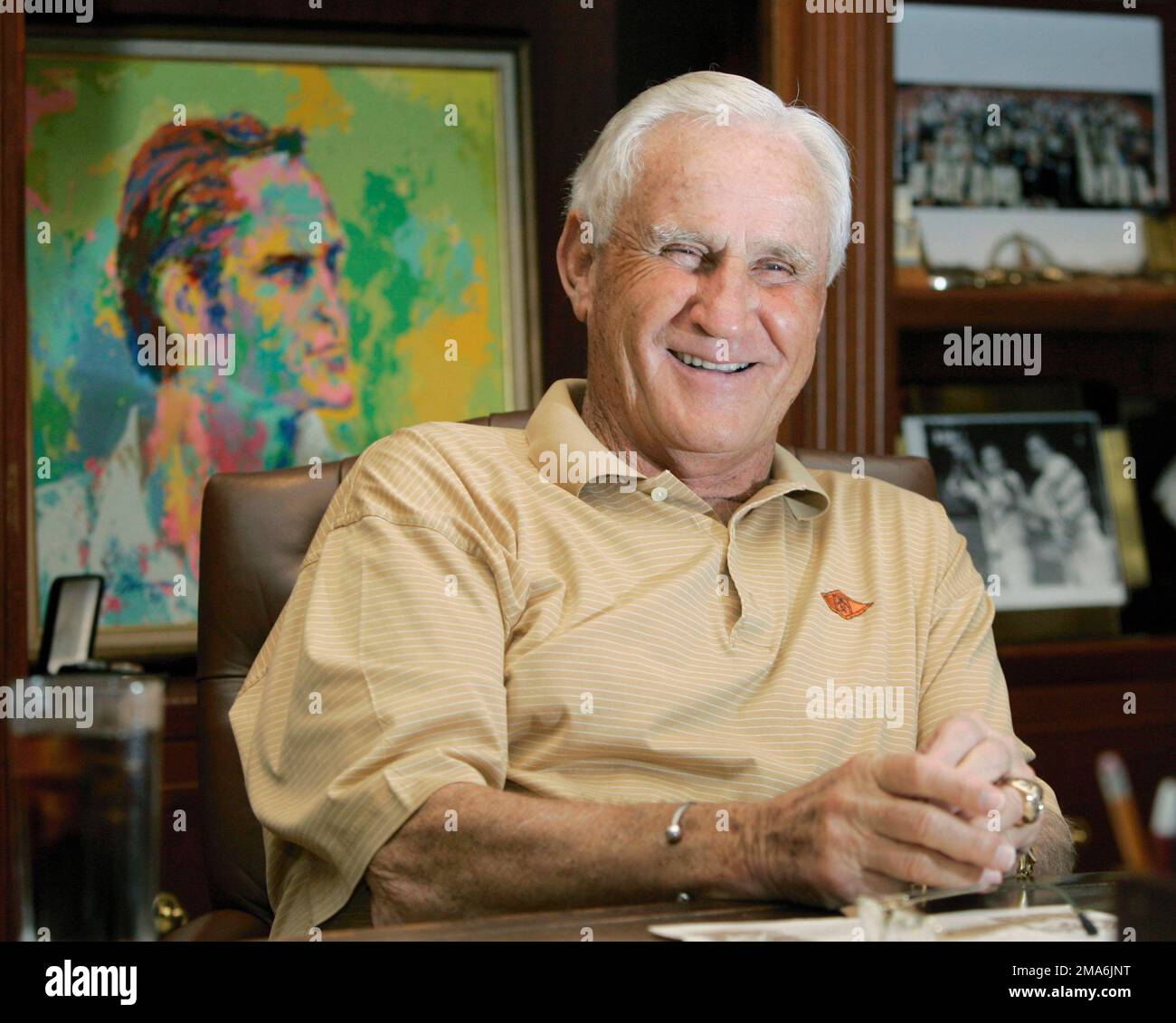 FILE- Former Miami Dolphins head coach Don Shula smiles during an ...