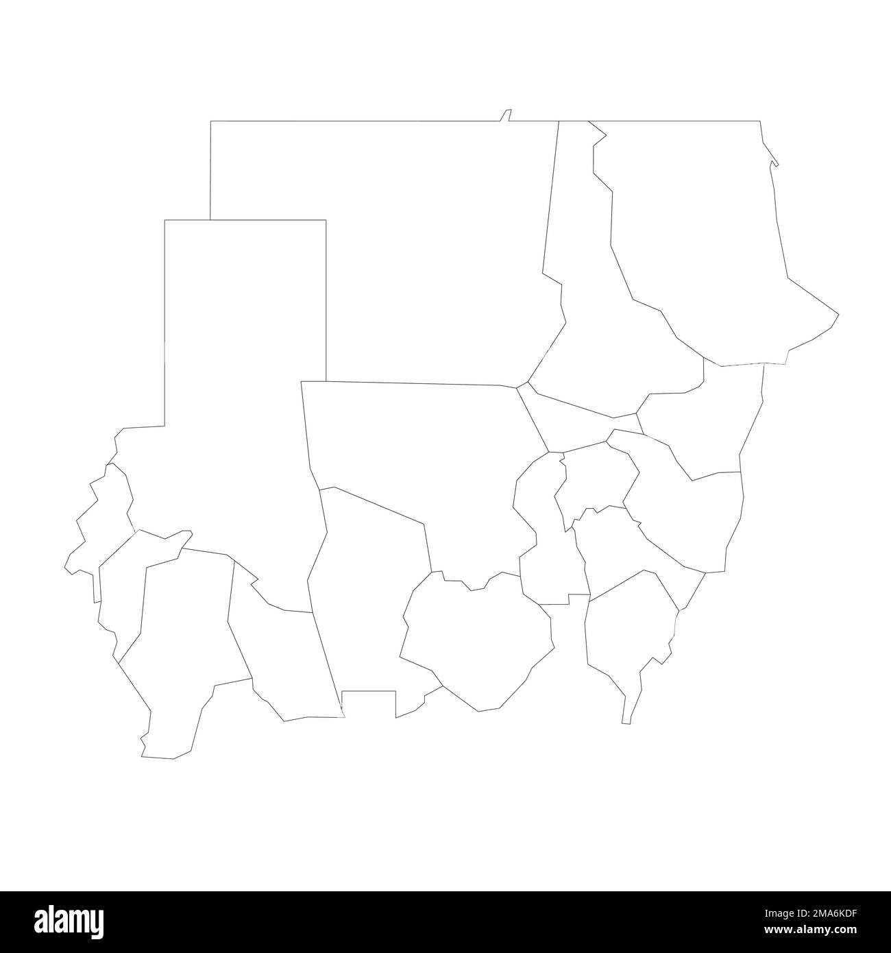 Sudan political map of administrative divisions Stock Vector Image ...