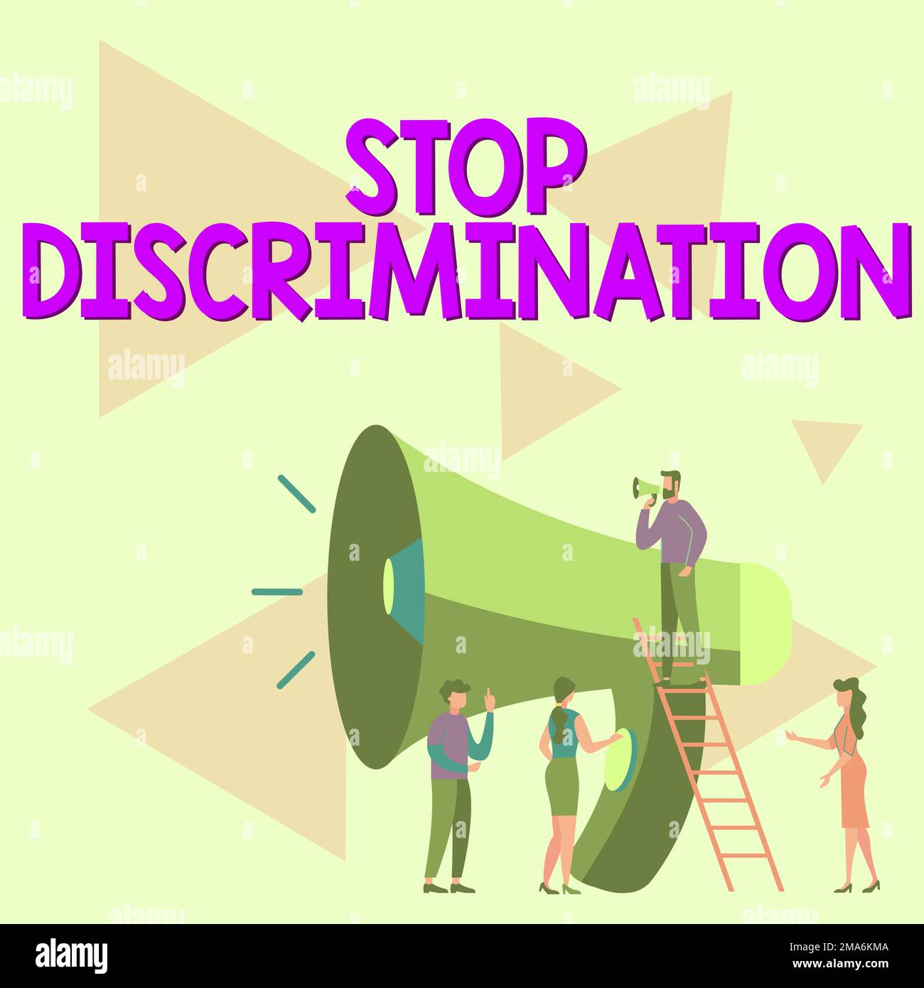Text sign showing Stop Discrimination. Concept meaning Prevent Illegal ...