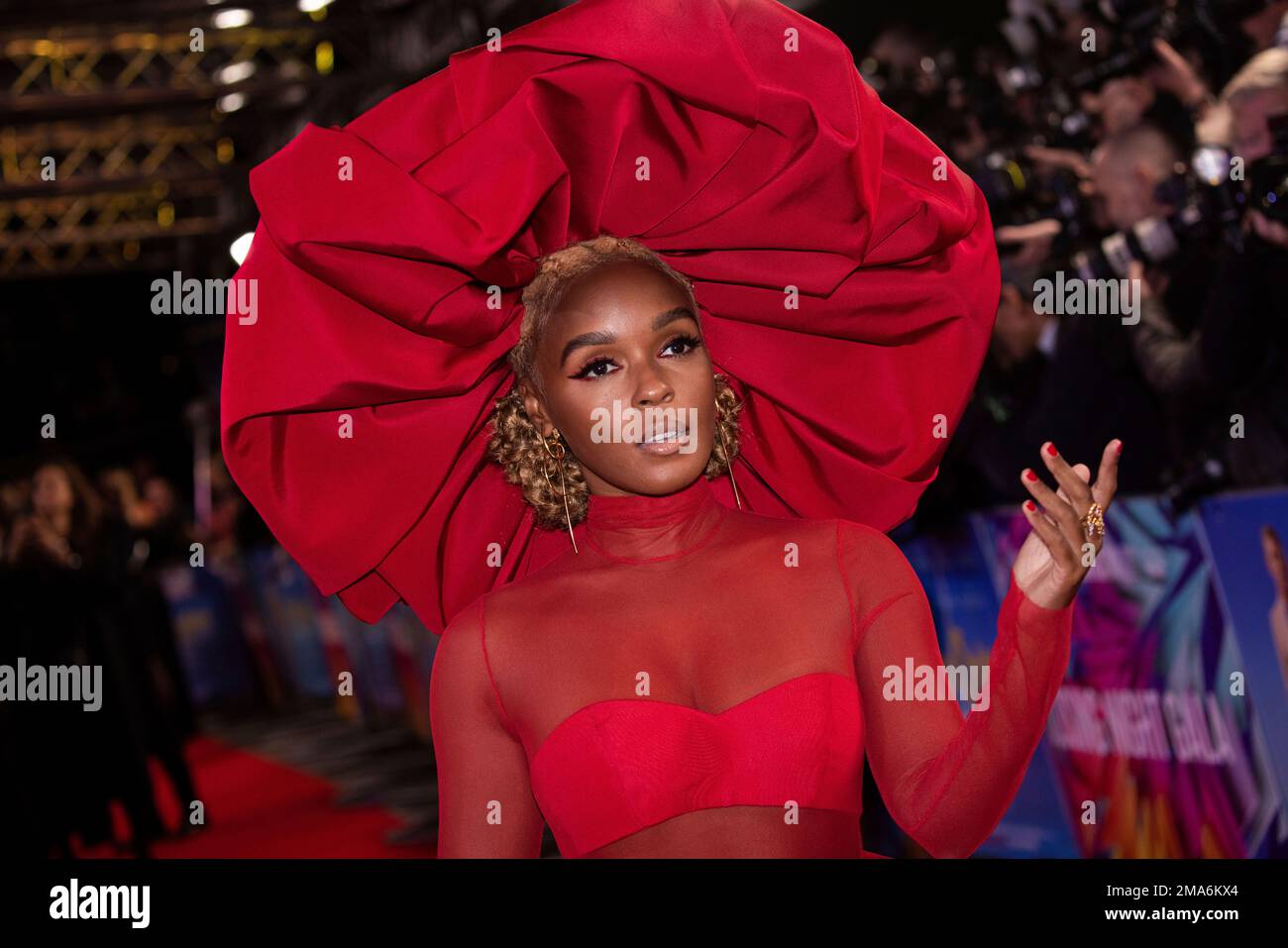 Janelle Monae poses for photographers upon arrival for the premiere of the film 'Glass Onion: A ...