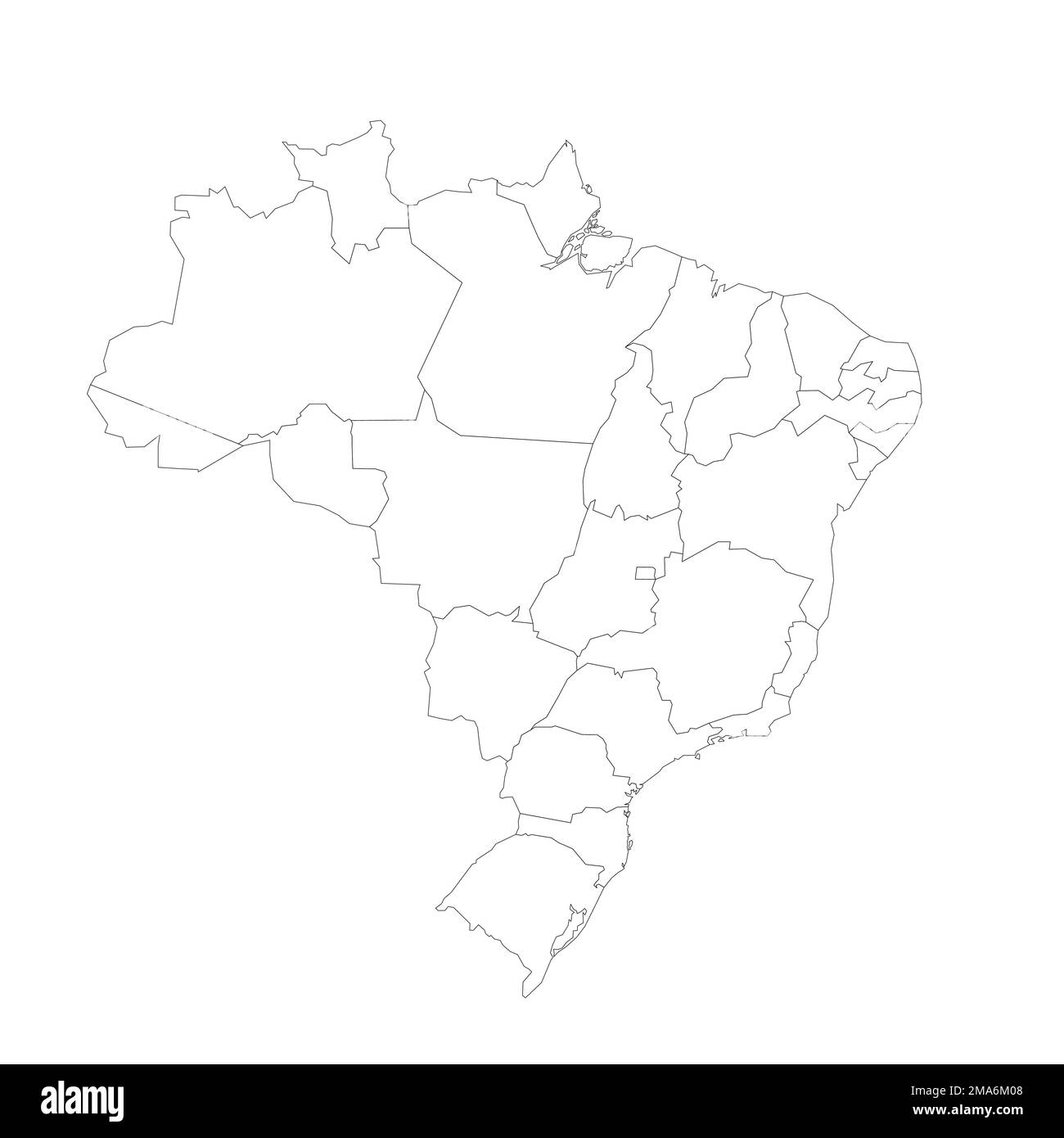 Brazil political map of administrative divisions Stock Vector Image ...