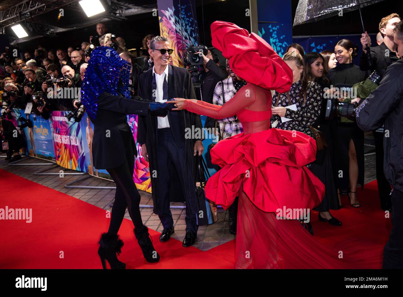 Janelle Monae, right, and Grace Jones pose for photographers upon arrival for the premiere of ...