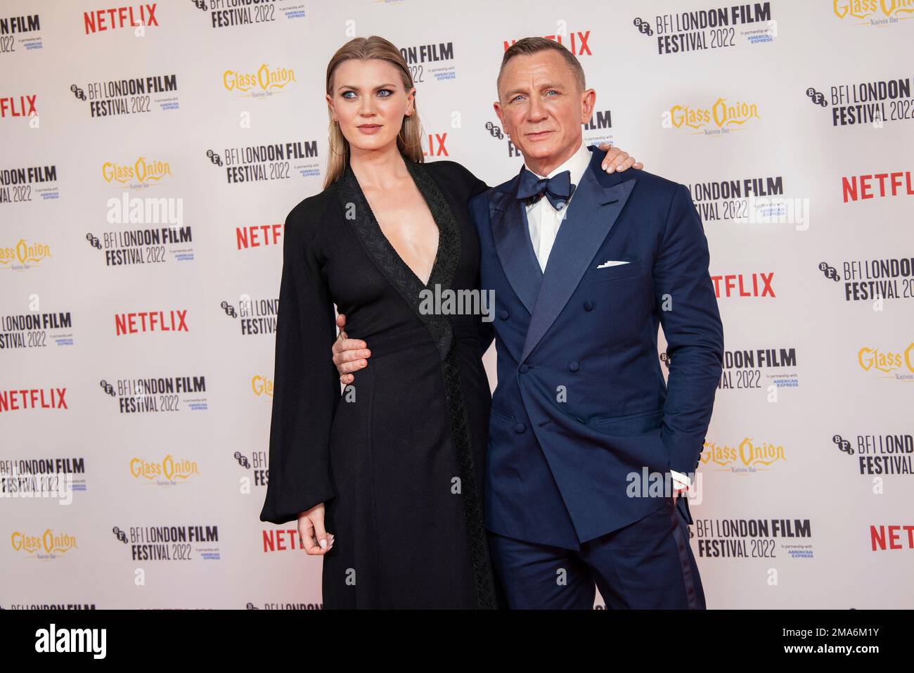 Daniel Craig, right, and Ella Craig pose for photographers upon arrival ...