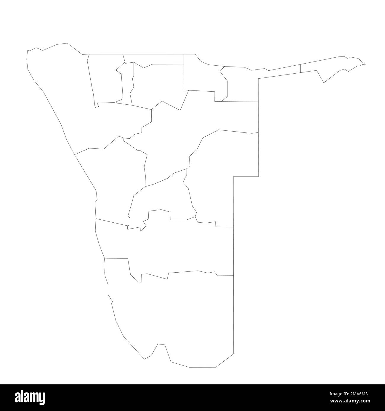 Namibia political map of administrative divisions Stock Vector Image ...