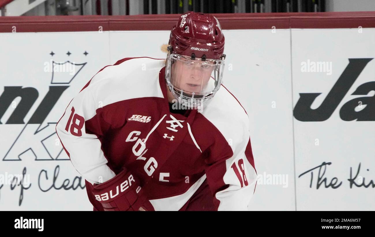 Colgate forward Ben Raymond (18) during an NCAA hockey game against ...