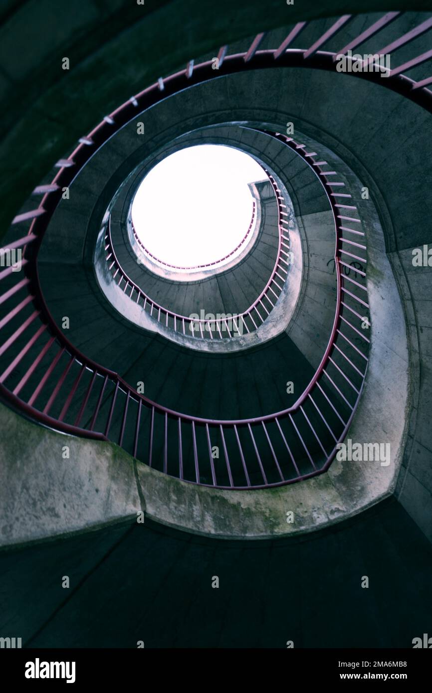 Architectural view of a spiral staircase from below Stock Photo - Alamy