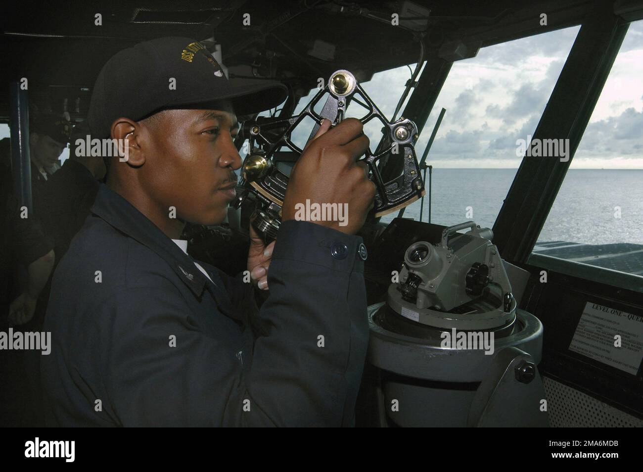 Onboard the bridge of the US Navy (USN) Aircraft Carrier, USS KITTY ...