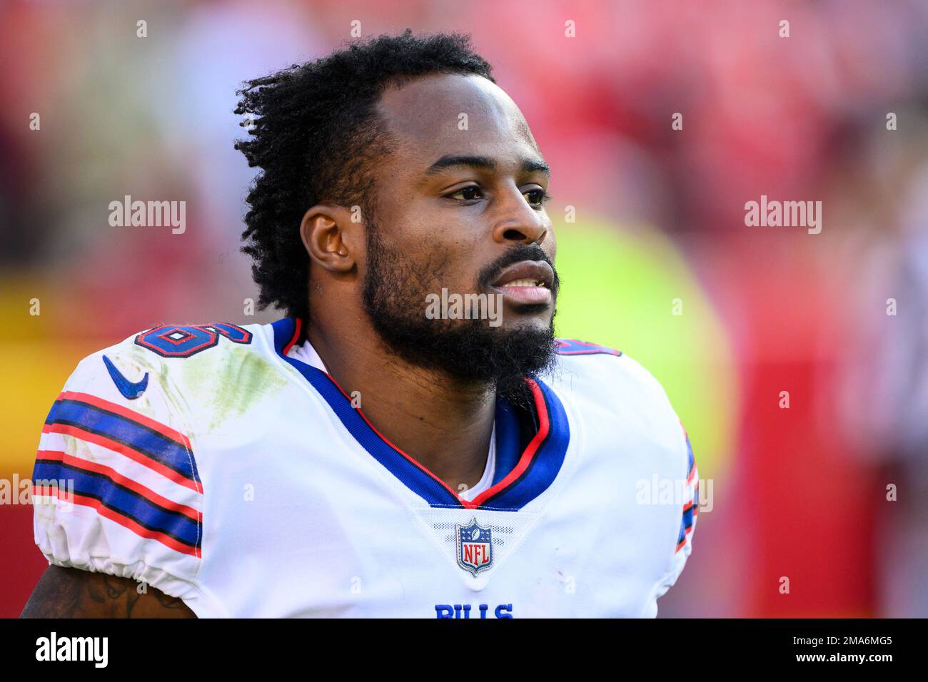 Buffalo Bills wide receiver Isaiah McKenzie comes off the field after a ...