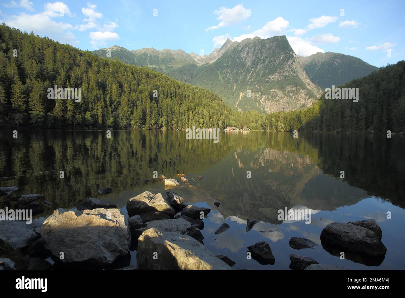 Piburger See with view of Acherkogel 3007m in Oetz, Piburg, Oetztal ...
