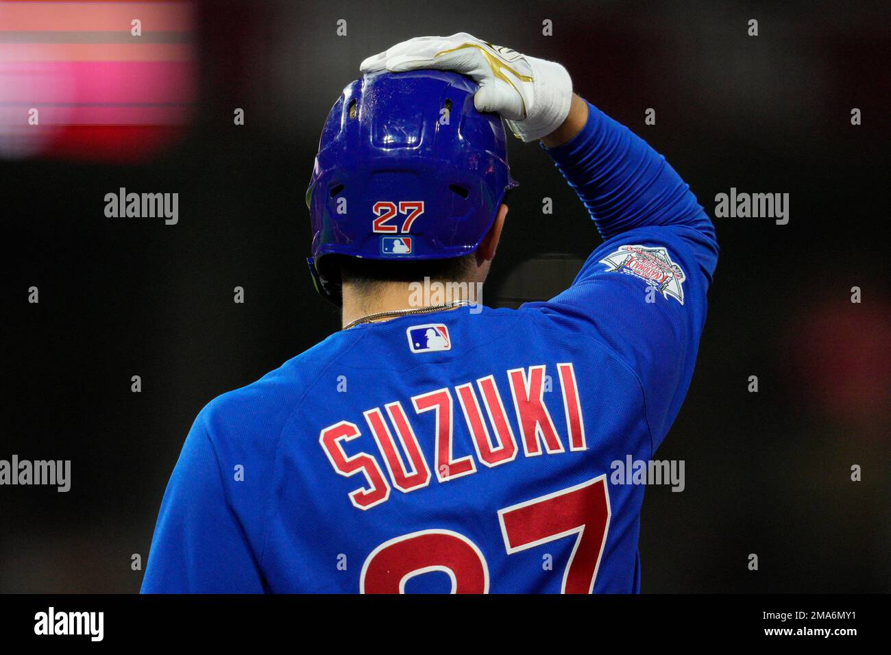 Chicago Cubs' Seiya Suzuki plays during a baseball game against the ...