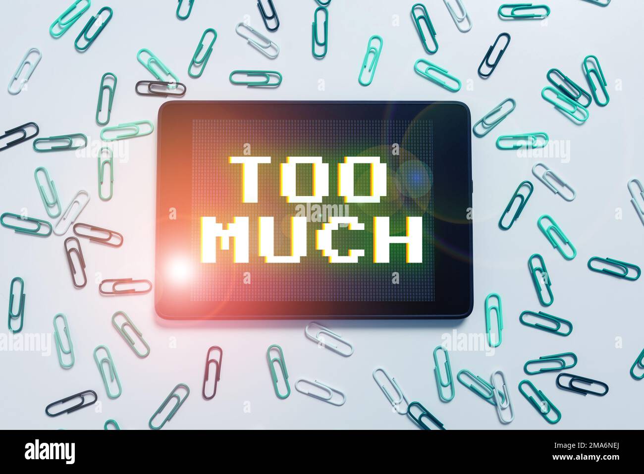 Handwriting text Too Much. Word Written on an intolerable impossible or ...