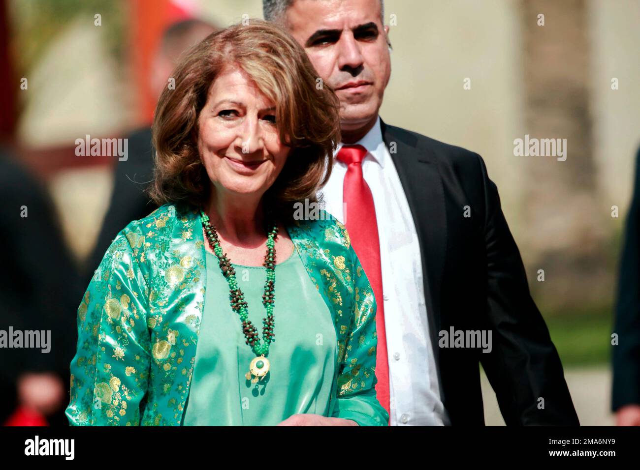 Iraq's new first lady Shanaz Ibrahim Ahmed attends her husband Abdul ...