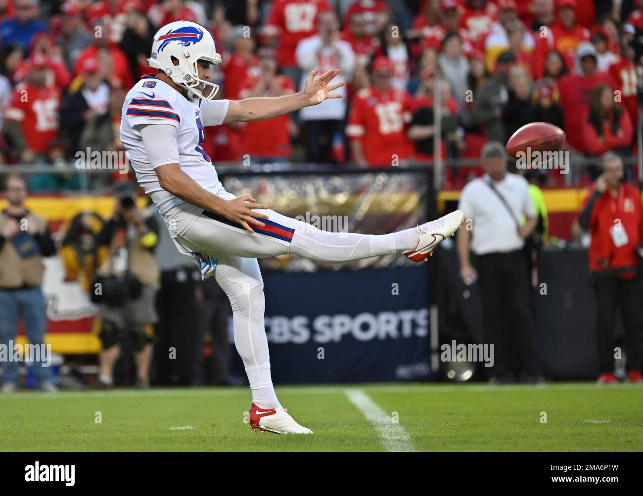 Buffalo Bills punter Sam Martin (8) punts the ball during an NFL ...
