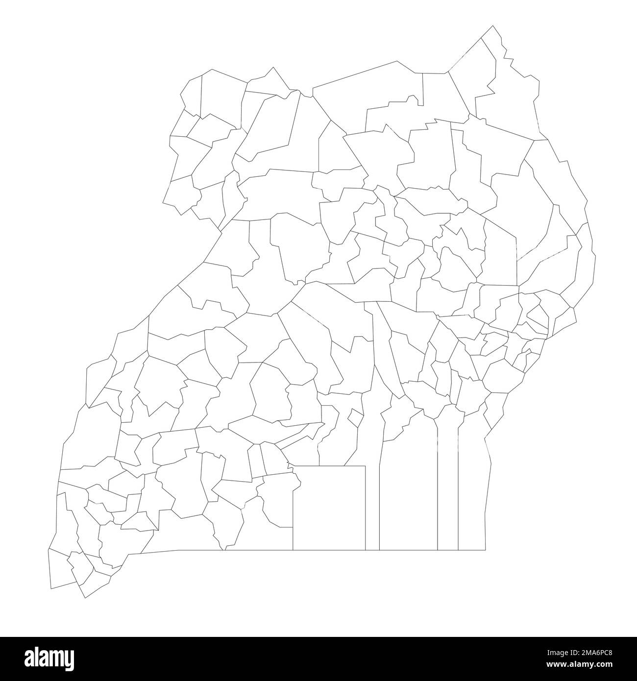 Uganda political map of administrative divisions Stock Vector Image ...