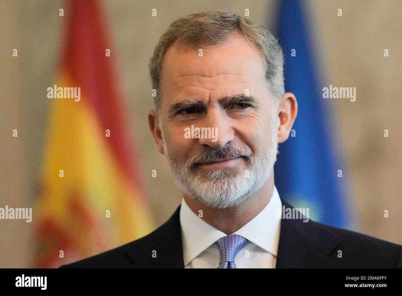 Spain's King Felipe VI arrives for an official visit at Bellevue Palace ...
