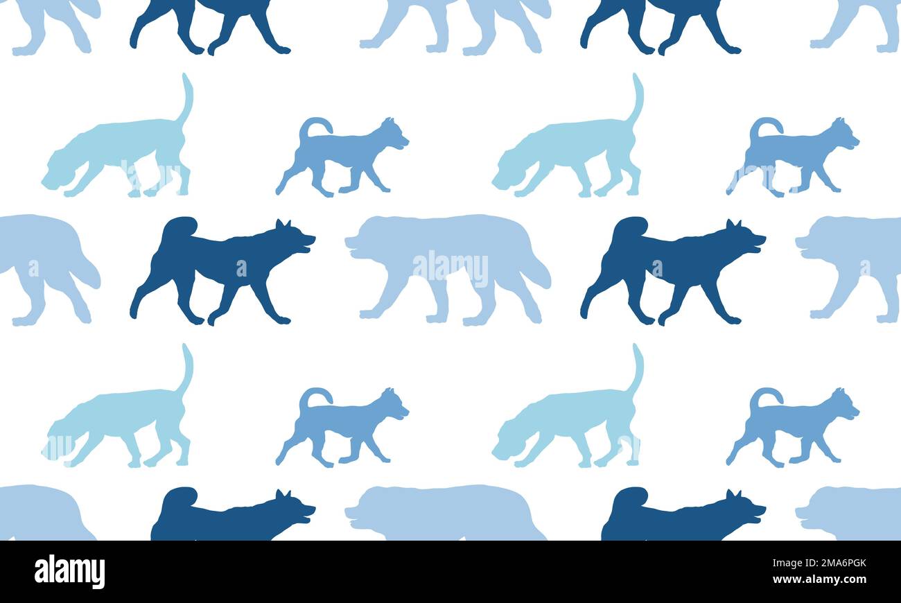 Dogs different colors isolated on a white background. Seamless pattern ...