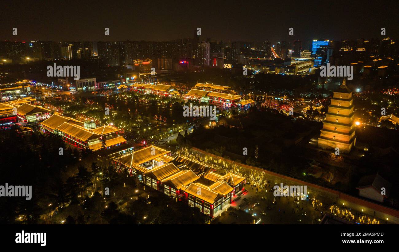 Aerial photo shows spectacular lights illuminating the Datang ...