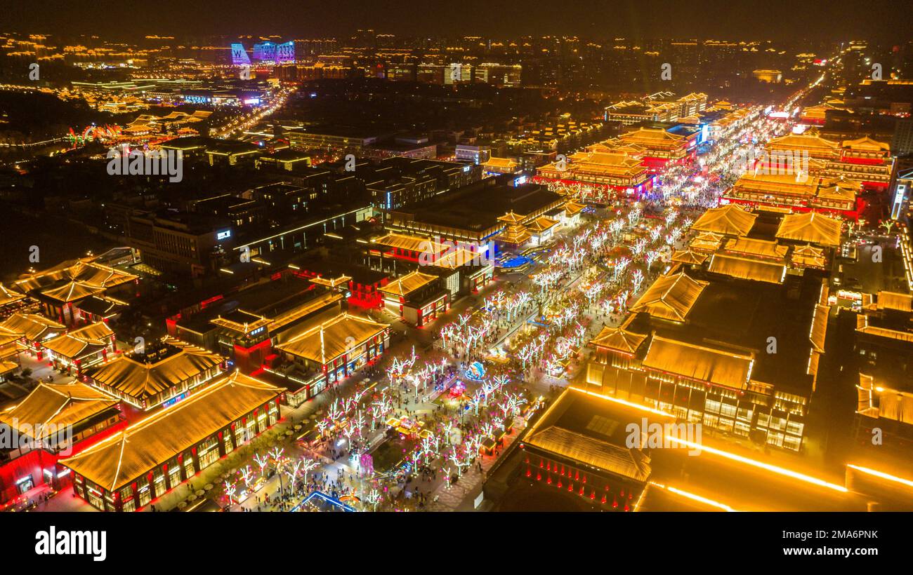 Aerial photo shows spectacular lights illuminating the Datang ...