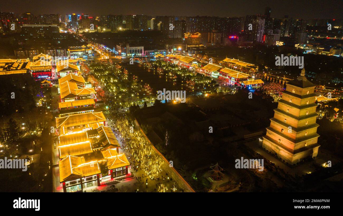 Aerial photo shows spectacular lights illuminating the Datang ...