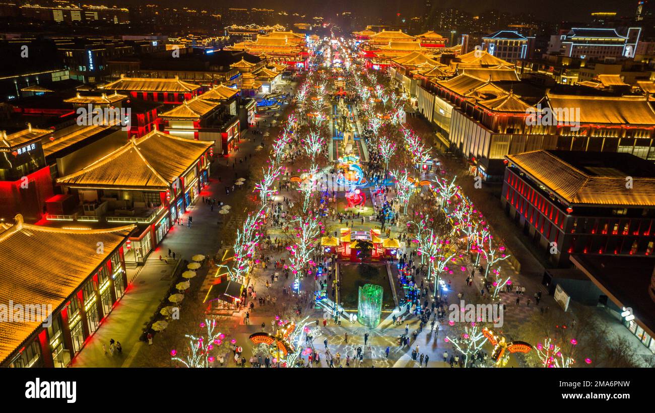 Aerial photo shows spectacular lights illuminating the Datang ...