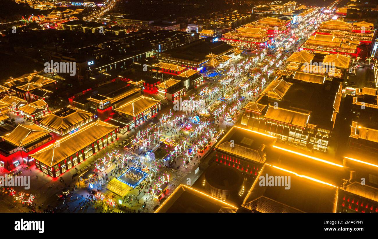 Aerial photo shows spectacular lights illuminating the Datang ...