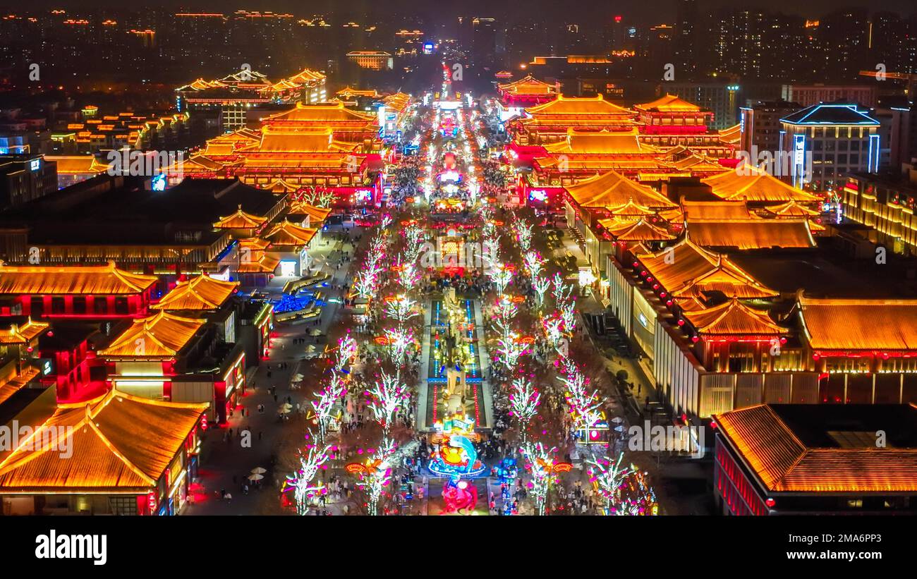 Aerial photo shows spectacular lights illuminating the Datang ...