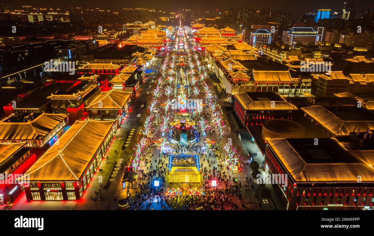 Aerial photo shows spectacular lights illuminating the Datang ...