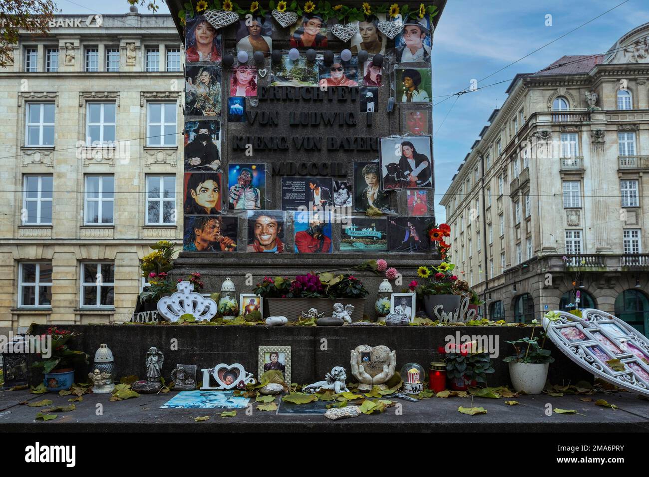 Memorial of Michael Jackson at the monument of Orlando di Lasso ...