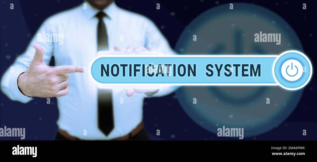 Conceptual display Notification System. Business concept Do not forget ...