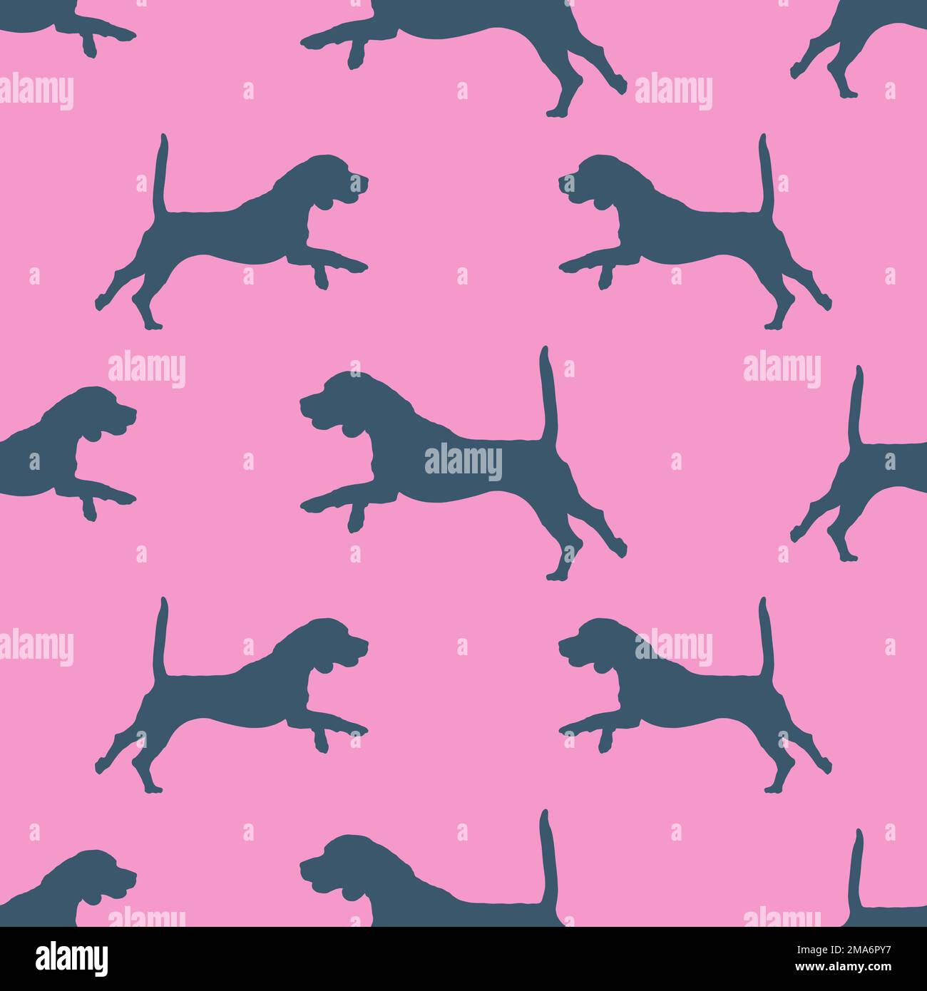 Running and jumping english beagle puppy isolated on a pink background ...