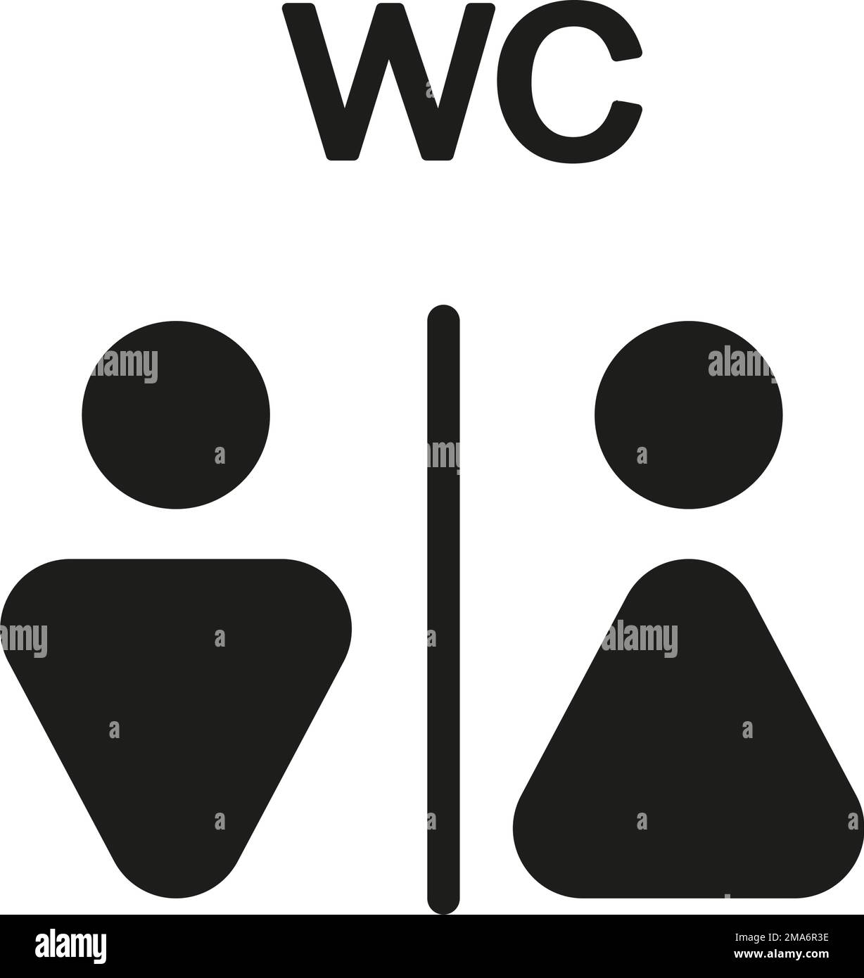 WC wayfinding vector illustration icons. Toilet male and female gender ...