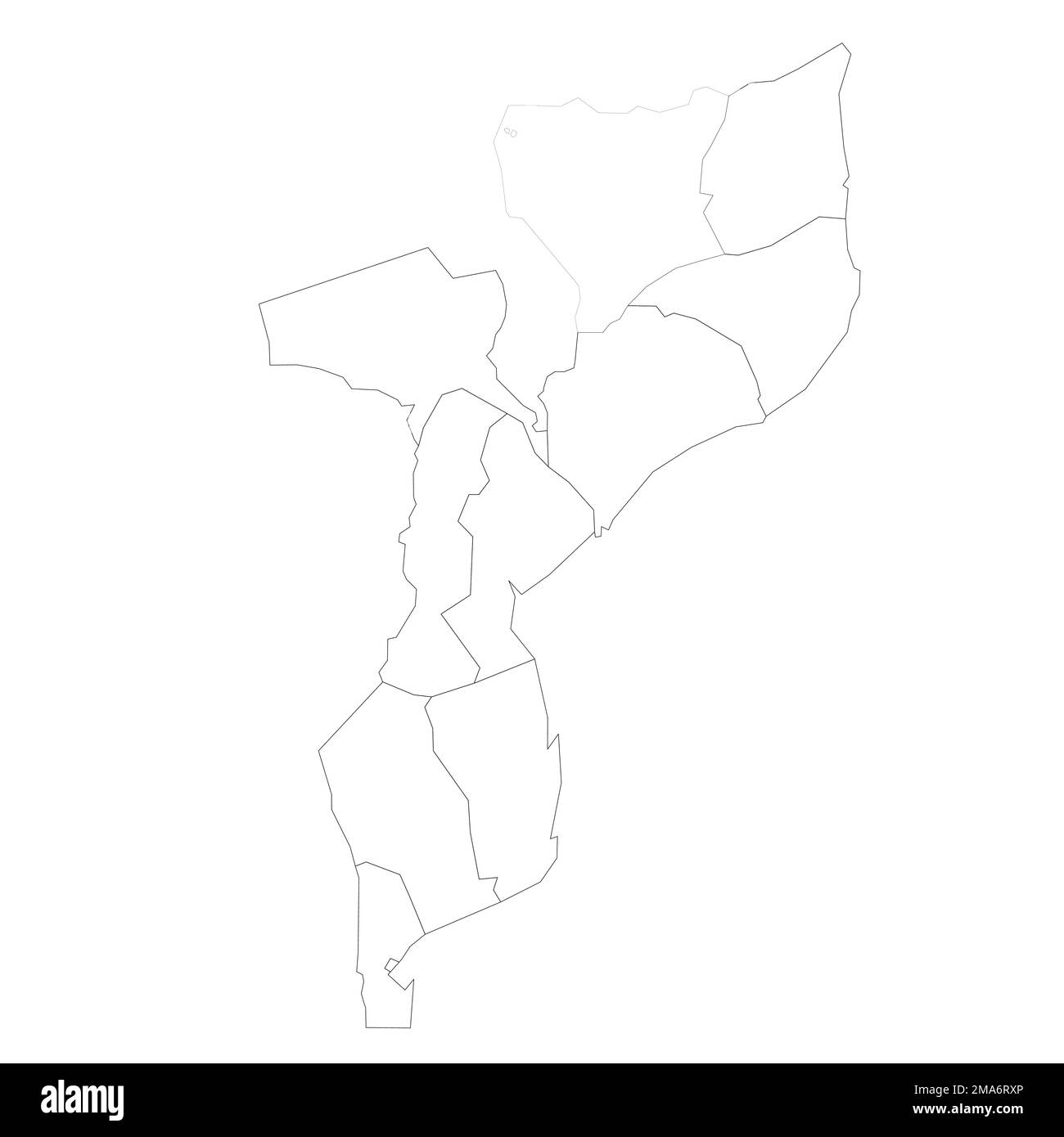 Mozambique political map of administrative divisions Stock Vector Image ...