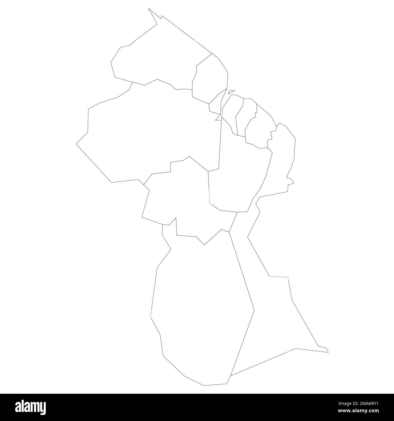 Guyana political map of administrative divisions Stock Vector Image & Art - Alamy