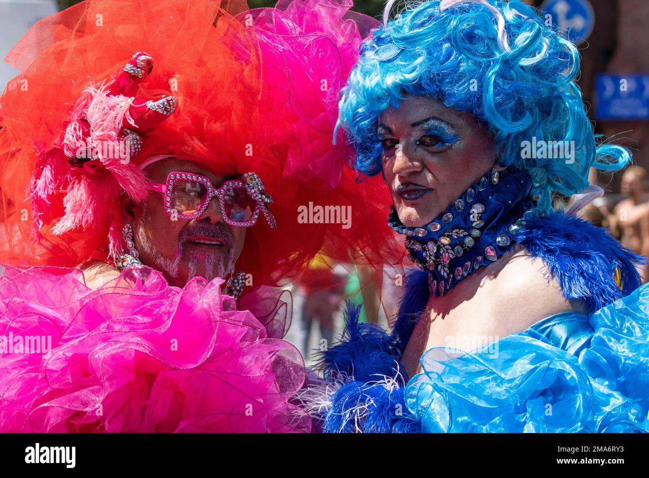 Homosexual, transvestite at the CSD Parade 2022, Cologne, North Rhine ...