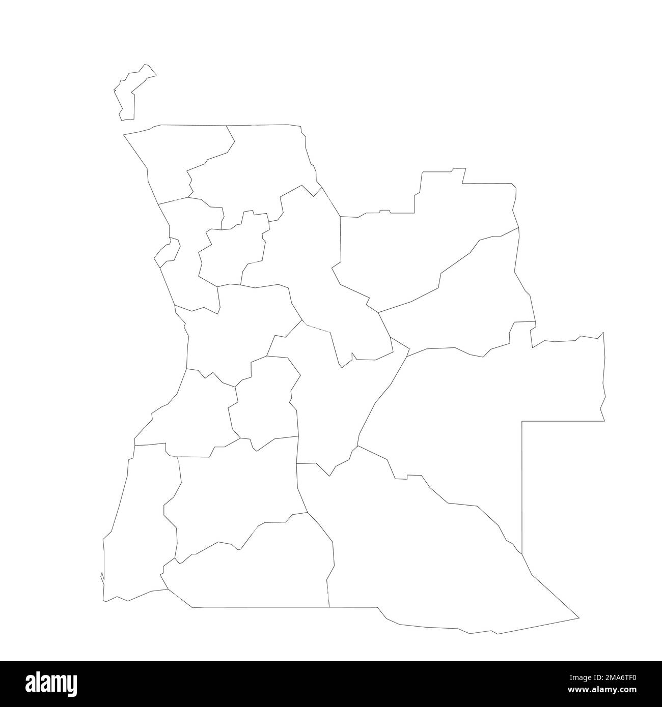 Angola political map of administrative divisions Stock Vector Image ...